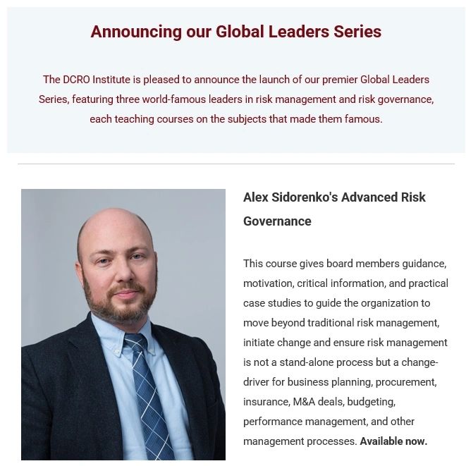 Announcing our Global Leaders Series Announcing our Global Leaders Series
